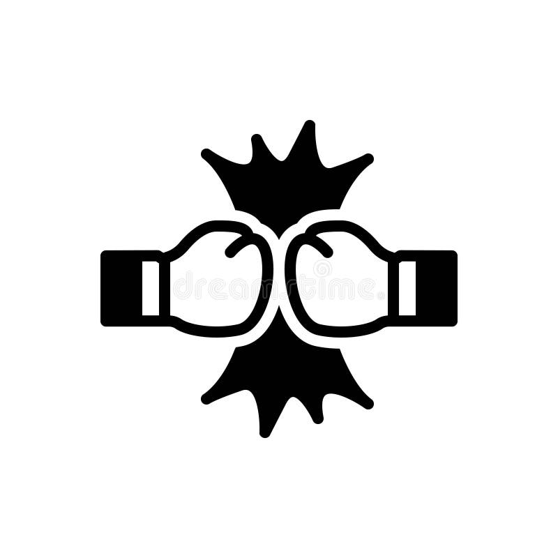 Black Solid Icon for Hits, Violence and Conflict Stock Vector ...