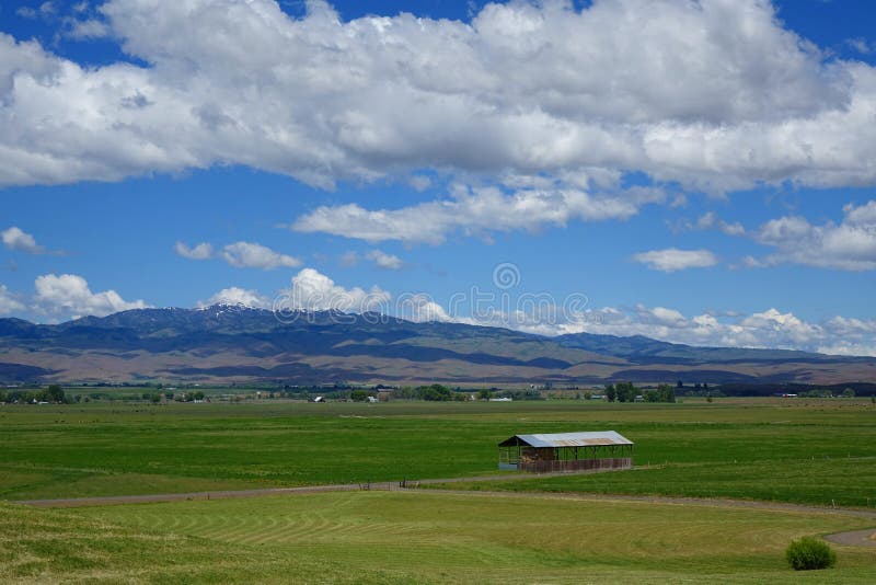 Hitt Mountain Above Midvale, Idaho. Stock Image - Image of green, town ...