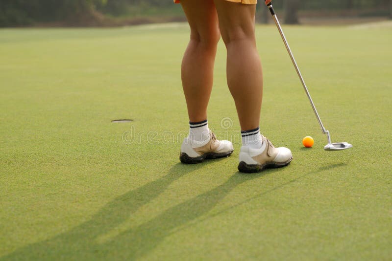 Hitting the Ball with a Putter Stock Image - Image of player, playing ...
