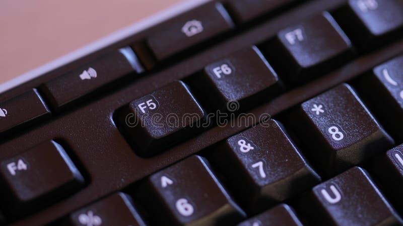 Keyboard Button To Turn Off a Computer Stock Video - Video of press ...