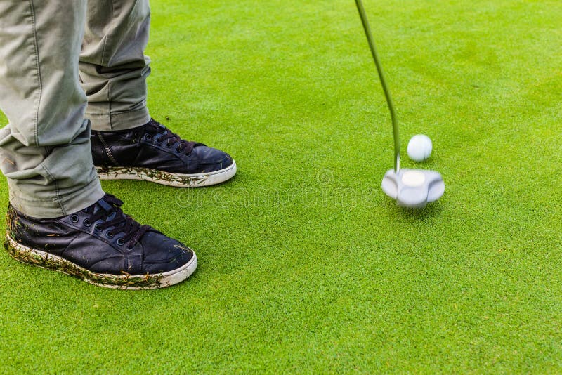 Putter hit stock photo. Image of finish, lawn, golfball - 62528842