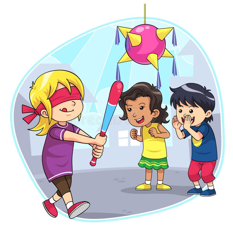 Hitting Pinata stock vector. Illustration of pinata, play - 33459594
