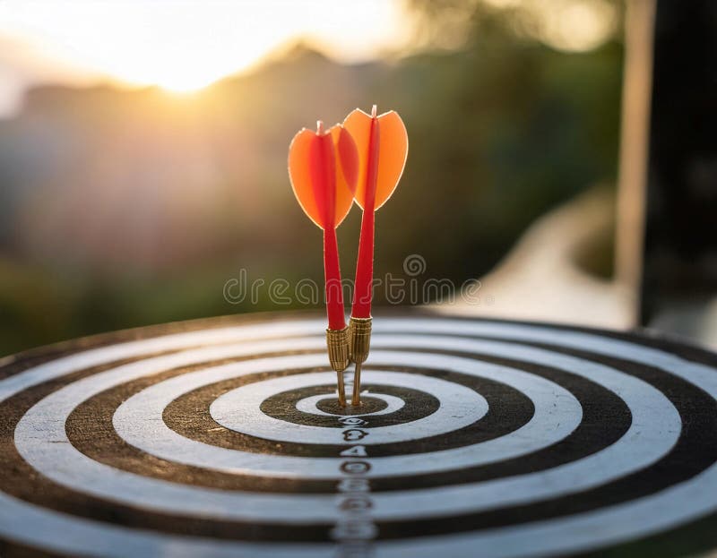 Hitting a Target and Achieving Goals Featuring Elements Like a Bullseye ...