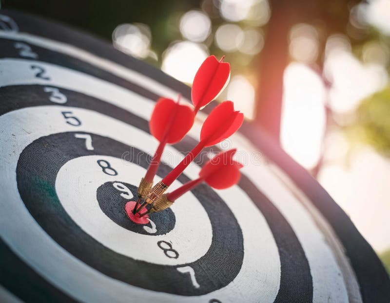 Hitting a Target and Achieving Goals Featuring Elements Like a Bullseye ...
