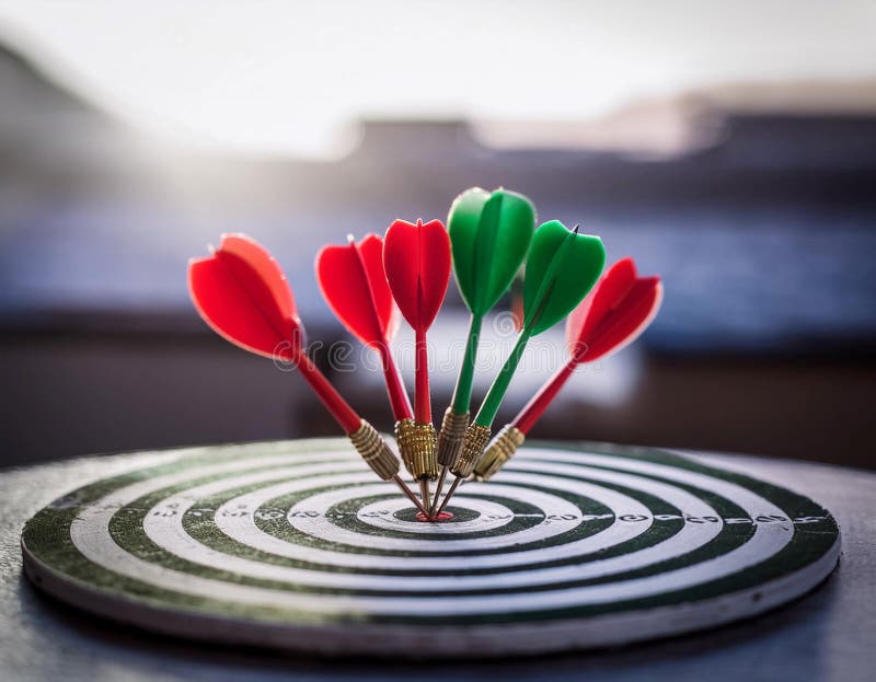 Hitting a Target and Achieving Goals Featuring Elements Like a Bullseye ...