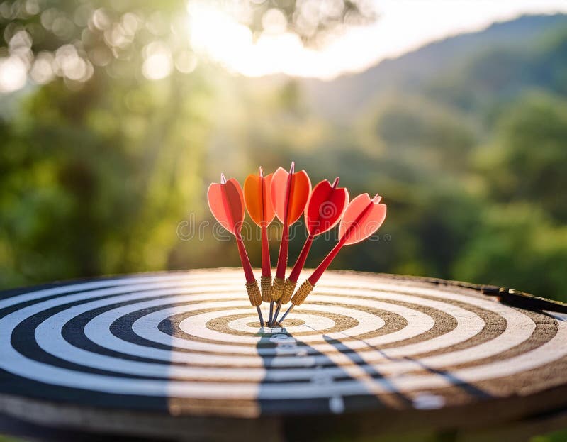 Hitting a Target and Achieving Goals Featuring Elements Like a Bullseye ...