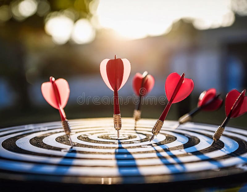 Hitting a Target and Achieving Goals Featuring Elements Like a Bullseye ...