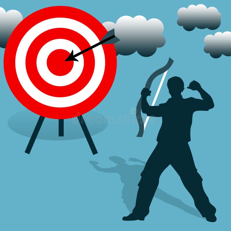 Hitting the target stock illustration. Illustration of bullseye - 26386147