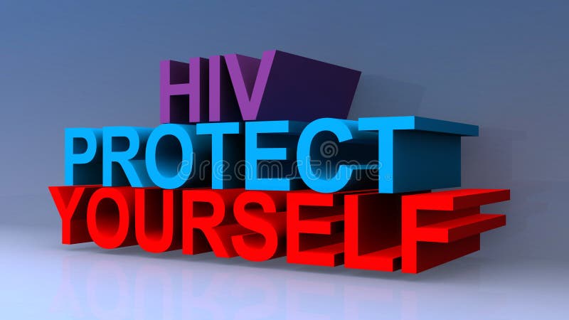 Hiv Protect Yourself on Blue Stock Illustration - Illustration of ...