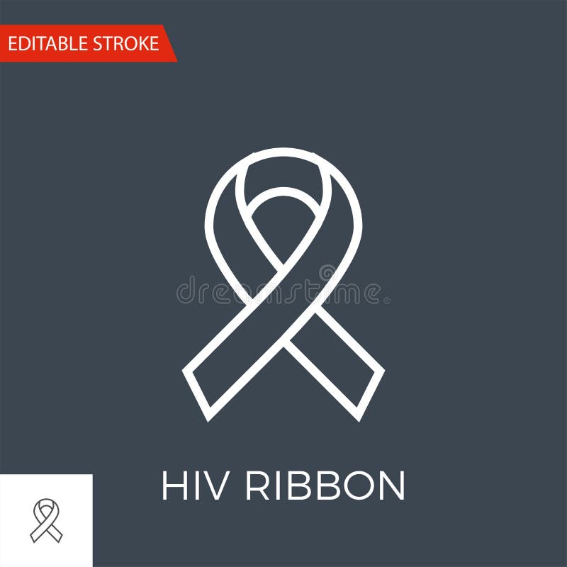 Hiv Ribbon Vector Icon stock vector. Illustration of cure - 197656888