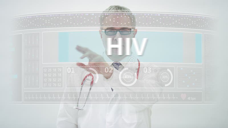 HIV Tab and a Doctor at Futuristic Computer Stock Image - Image of ...