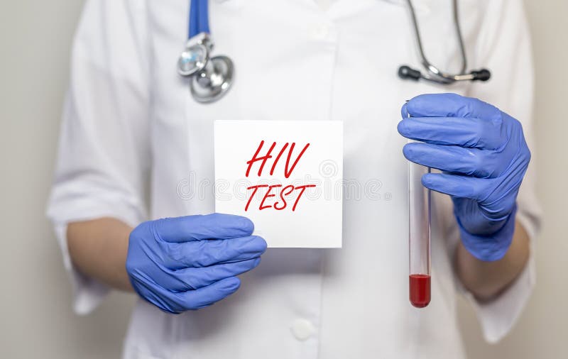 HIV Test Analysis. Blood Sample in Test Tube Stock Image - Image of ...