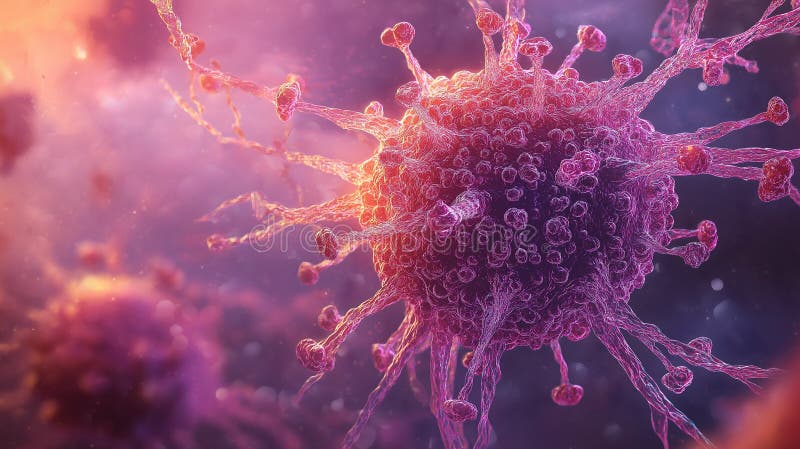 HIV Virus Attacking a T-cell in the Human Body. 5 Stock Image - Image ...