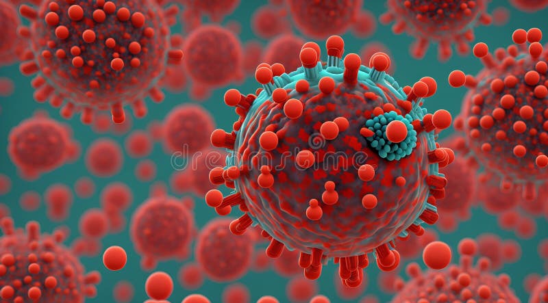 HIV Virus Particles Budding Away from T Lymphocytes Cell Stock ...