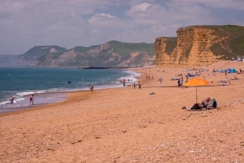 Hive Beach, Bridport, Dorset, the View of the Cliffs Editorial ...