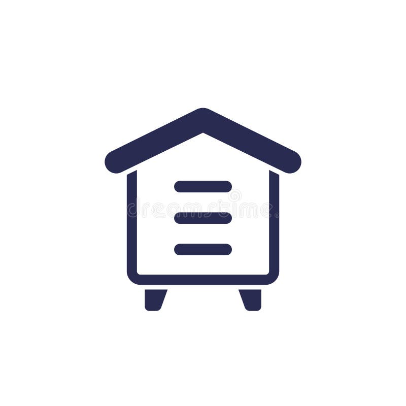 Hive or Bee House Icon on White Stock Vector - Illustration of ...