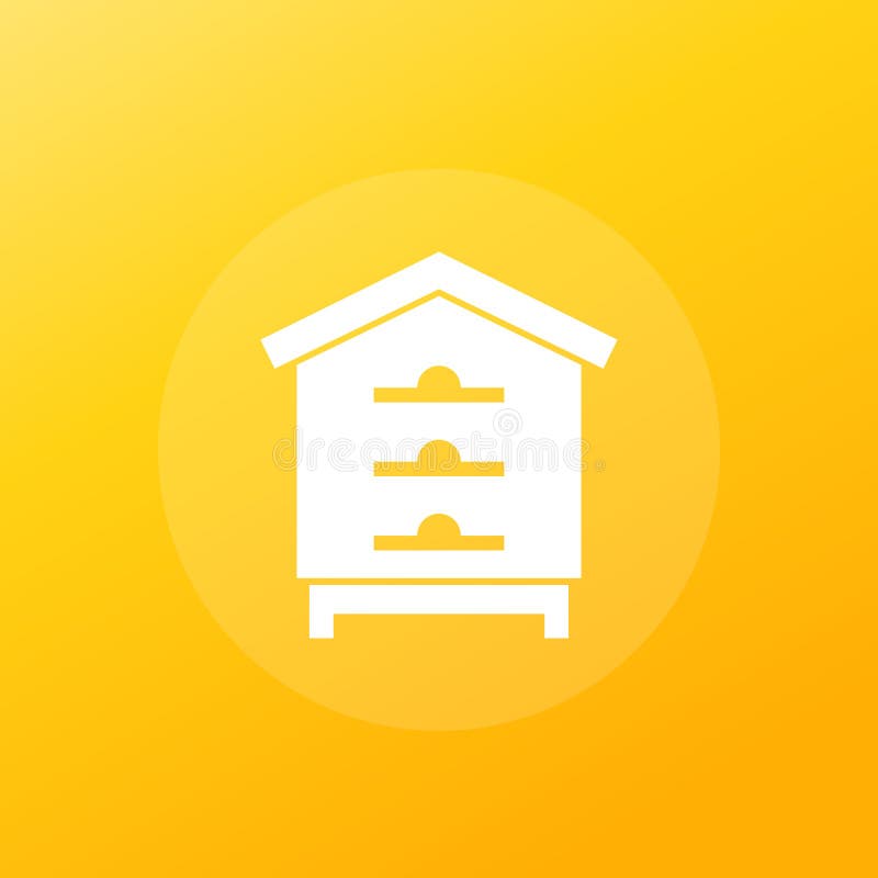 Hive, Bee House Vector Icon Stock Illustration - Illustration of apiary ...