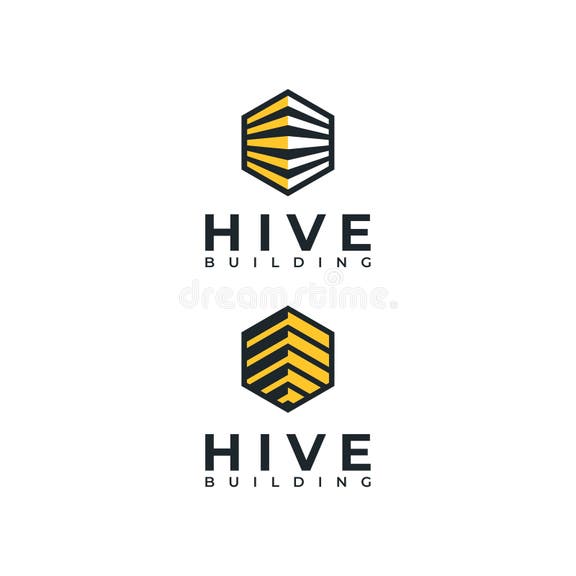 Hive and Building, Logo Design and Hive Emblem Vector, Hexagon Stock ...