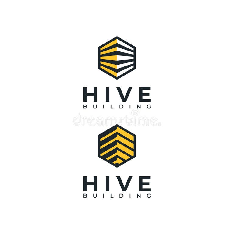 Hive and Building, Logo Design and Hive Emblem Vector, Hexagon Stock ...