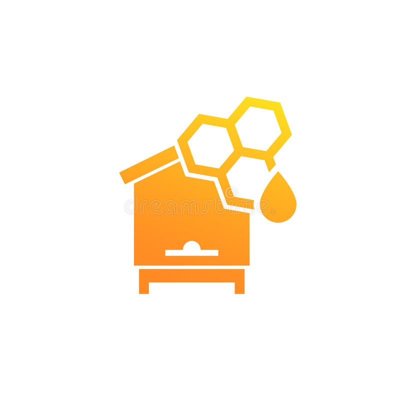 Hive and Honey Icon on White, Vector Stock Vector - Illustration of ...