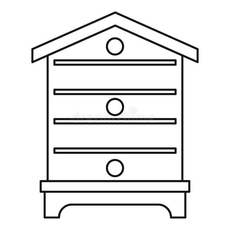 Outline Bee Hive Vector Icon. Isolated Black Simple Line Element ...