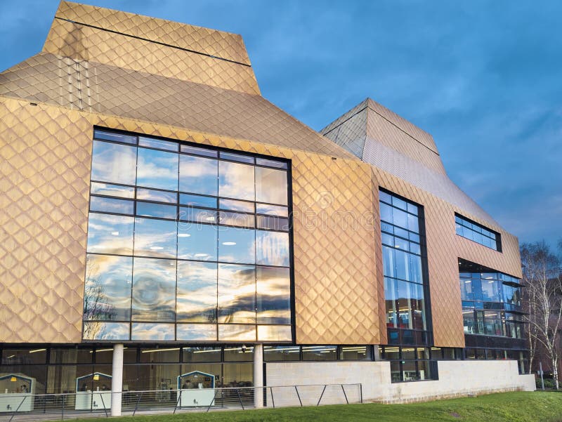 the Hive Library and Student Study Area,reflecting Sunset in it S ...