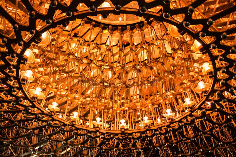 Hive of Light and Steel Illuminated at Night Stock Photo - Image of ...