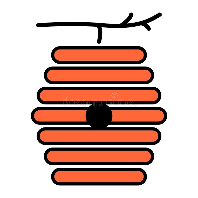 Hive Natural Icon, Bee Web Flat Habitat Sign, Graphic Vector ...