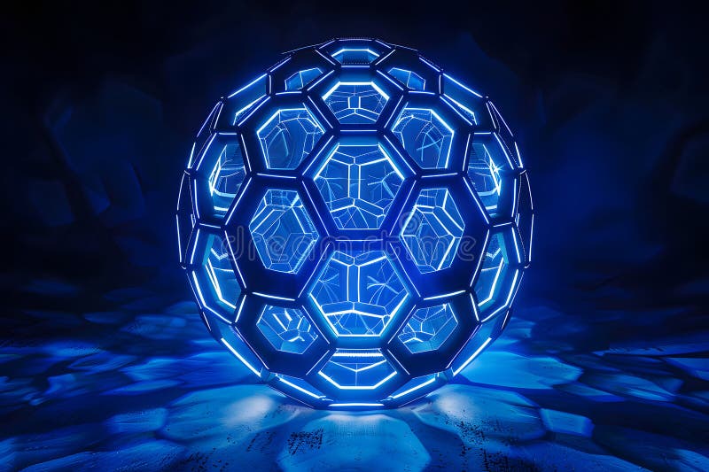 Hive Pattern Wrap Earth Sphere,blue Neon,digital Element by Generative ...