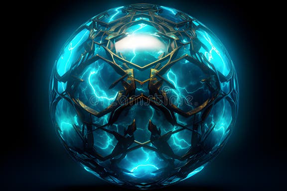 Hive Pattern Wrap Earth Sphere,blue Neon,digital Element.GenerativeAI ...