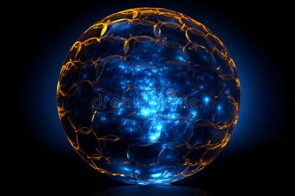 Hive Pattern Wrap Earth Sphere,blue Neon,digital Element.GenerativeAI ...