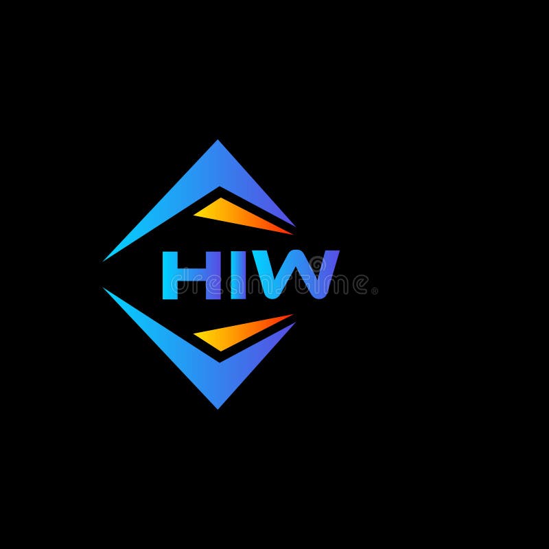 HIW Abstract Technology Logo Design on Black Background. HIW Creative ...
