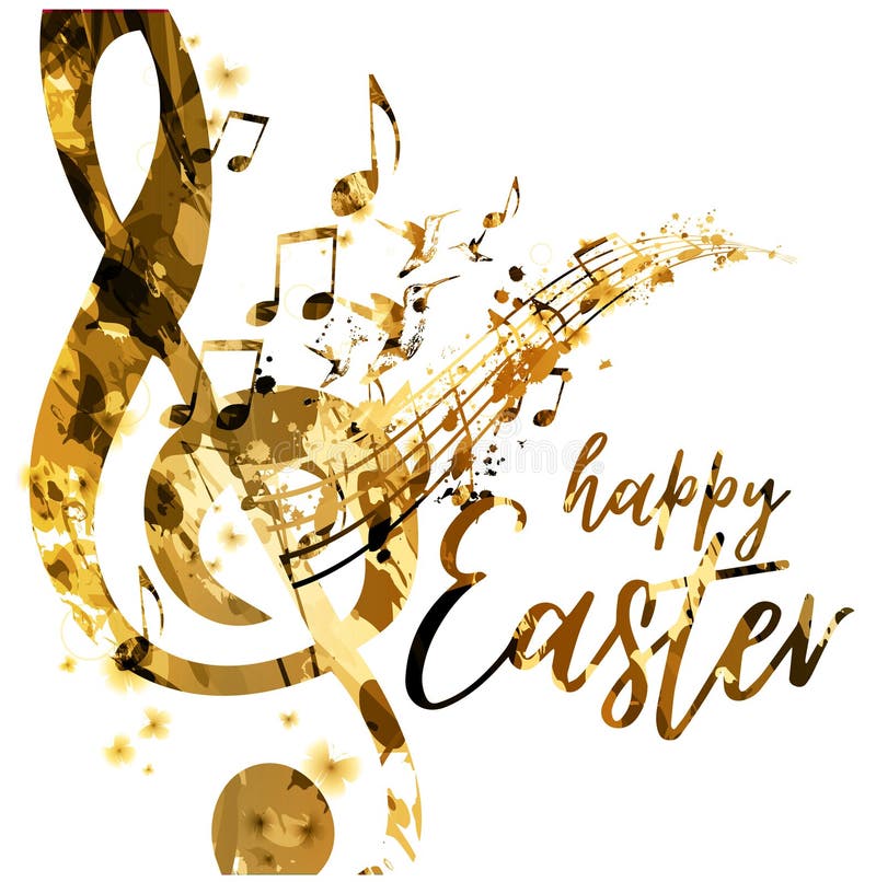 Happy Easter Harmony Vibrant Notes, Birds, and Joyful Celebration Stock ...