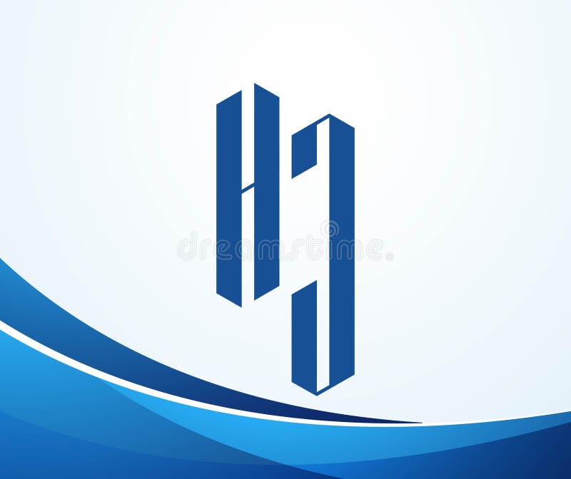 HJ Alphabet Letter Logo Design Template Elements Stock Vector ...