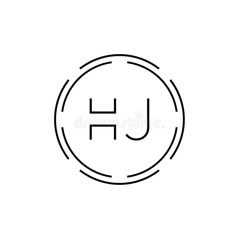 HJ Logo Design Vector Template. Initial Circle Letter HJ Vector ...