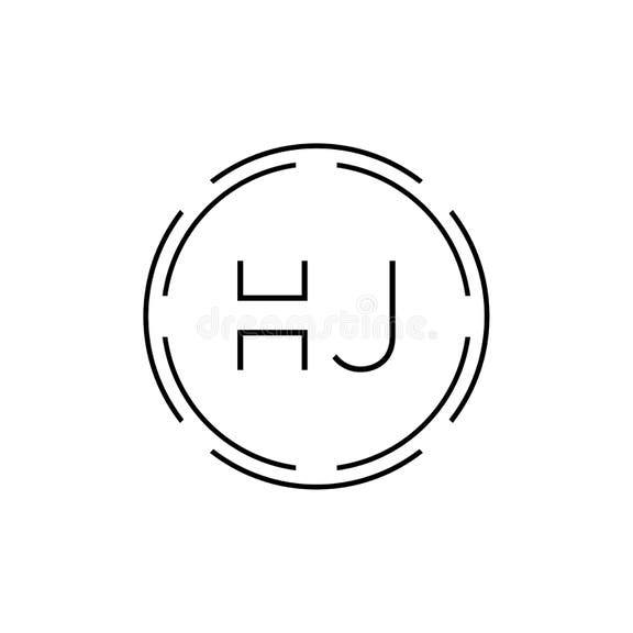 HJ Logo Design Vector Template. Initial Circle Letter HJ Vector ...