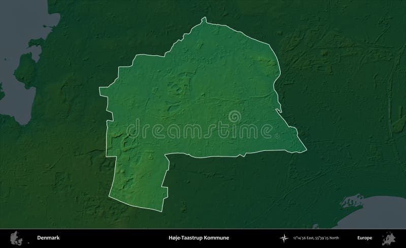 Hje-Taastrup Kommune Highlighted, Denmark. Physical Stock Illustration ...