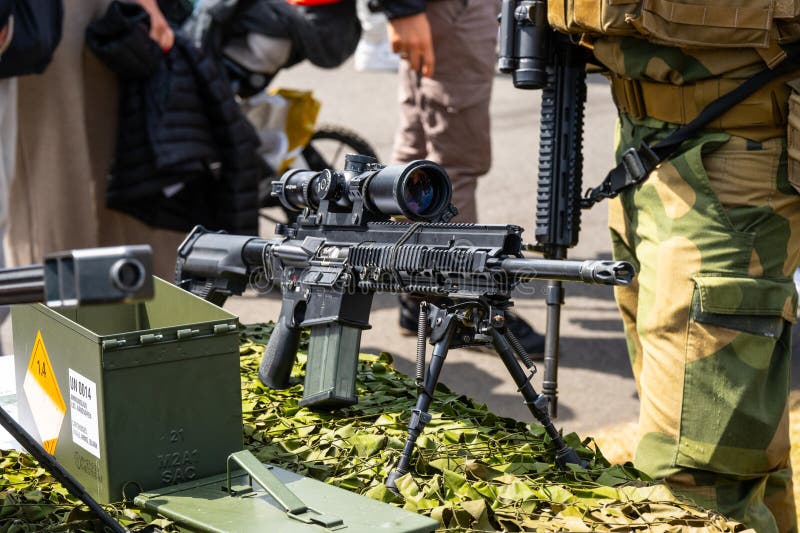 HK416 Assault Rifle on Display.. Editorial Stock Image - Image of ...