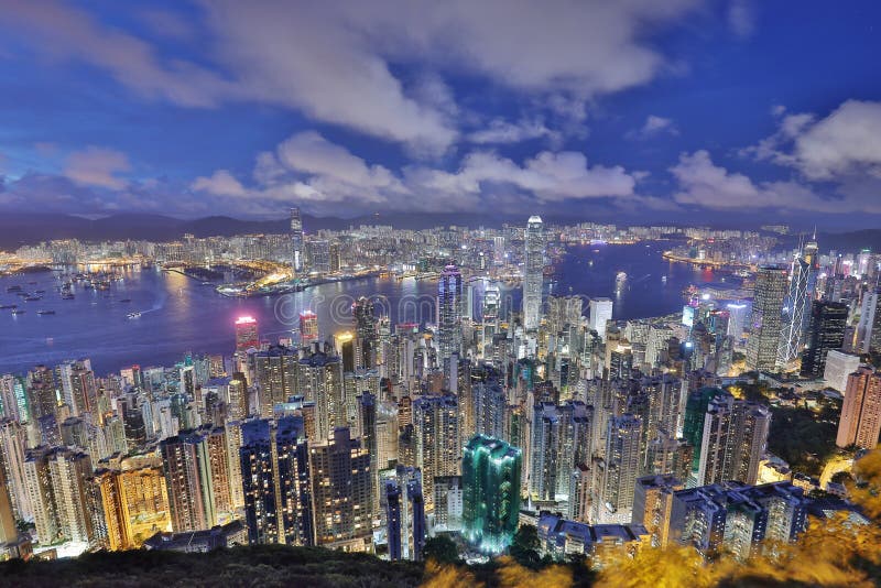 Hk City Skyline from Victoria Peak. Editorial Image - Image of night ...