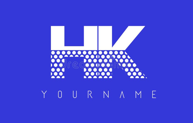 HK H K Dotted Letter Logo Design with Blue Background. Stock Vector ...