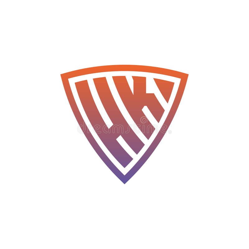 HK Logo Shield Monogram Gradient Style Design Stock Vector ...