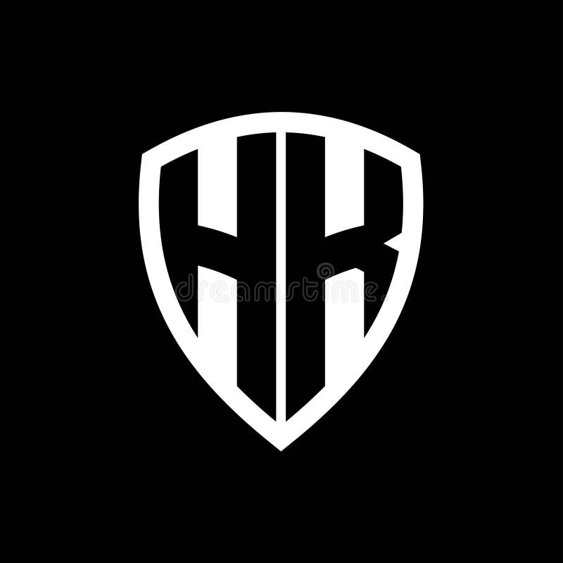 HK Monogram Logo with Bold Letters Shield Shape with Black and White ...