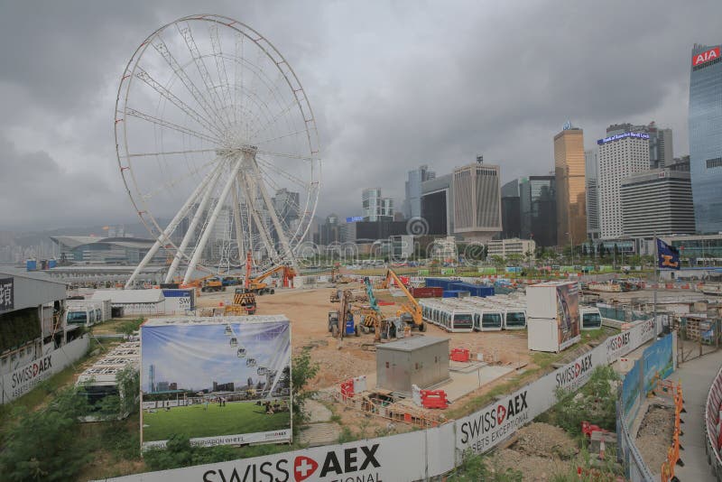 The HK Observation Wheel at New Central Harbor Editorial Image - Image ...