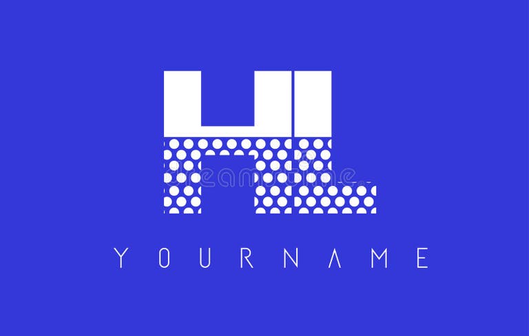 HL H L Dotted Letter Logo Design with Blue Background. Stock Vector ...