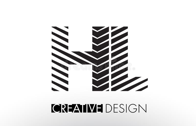 HL H L Lines Letter Design with Creative Elegant Zebra Stock Vector ...