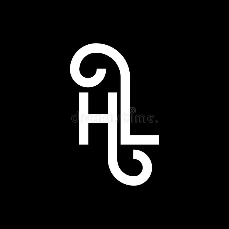 HL Letter Logo Design on Black Background. HL Creative Initials Letter ...