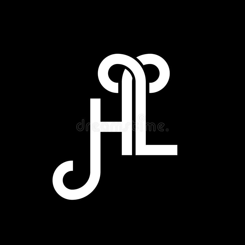 HL Letter Logo Design on Black Background. HL Creative Initials Letter ...