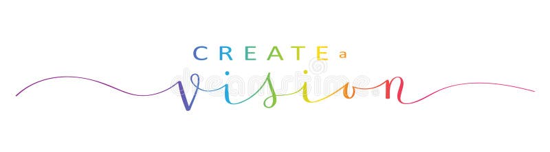 CREATE a VISION Colorful Brush Calligraphy Banner Stock Vector ...