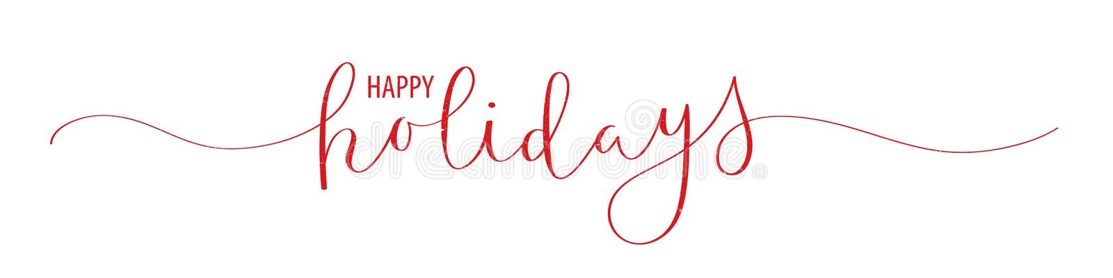 HAPPY HOLIDAYS Red Brush Calligraphy Banner Stock Vector - Illustration ...