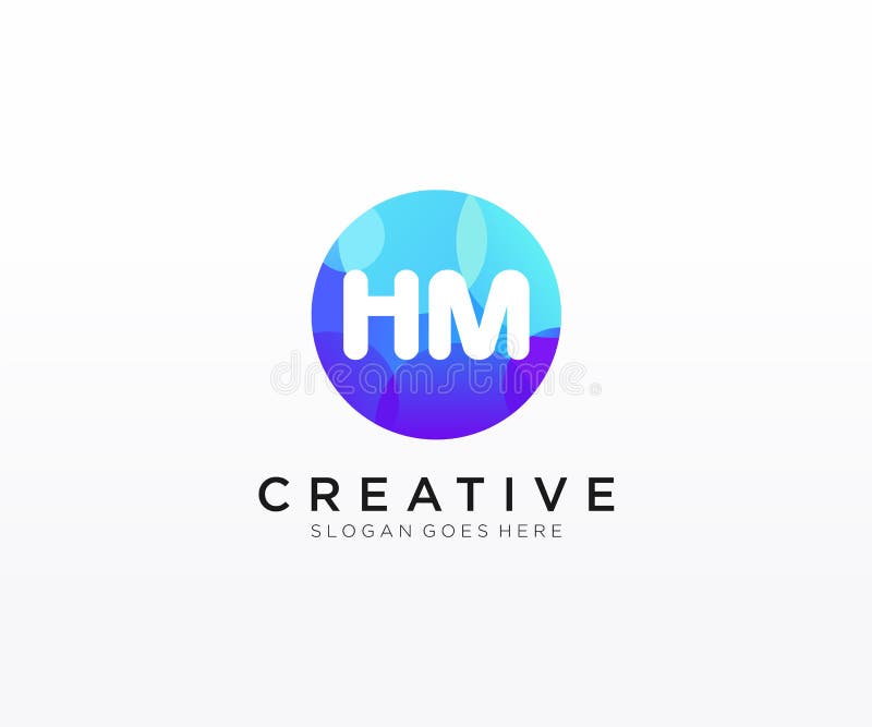 HM Initial Logo with Colorful Circle Template Vector Stock Vector ...